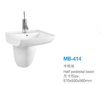 China Washbasin with half pedestal wall hung ceramic basin MB-414 for sale