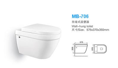 China Wall Hung water closet suite hidden steel framed cistern MB-706 for sale