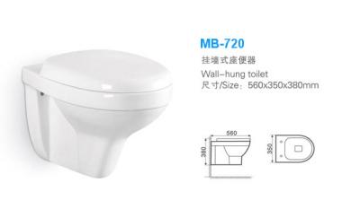 China China manufacturer AAA quality ceramic suspended WC pan MB-720 for sale
