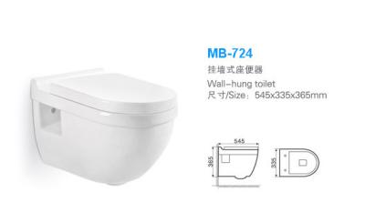China Best selling hidden ceramic wall hung water closet MB-724 for sale
