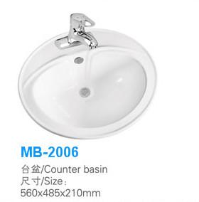 China New product Ceramic basin Bathroom Counter Top Wash Basin MB-2006 for sale