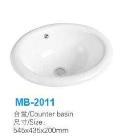 China Beautiful Design Counter Top Wash Basin/Smooth Ceramic Above Counter Basin MB-2011 for sale