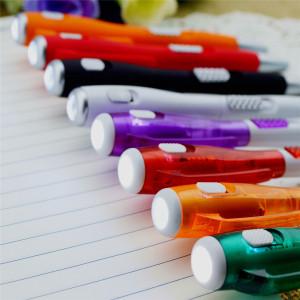 China 2015 Promotion Logo Custom Plastic LED Ballpen,Led Light Pen, Plastic Promotional rubber for sale