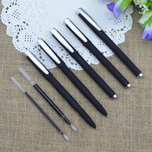 China Gel pen,Promotional gel-ink pen with cap,black rubber gel-ink pen for sale