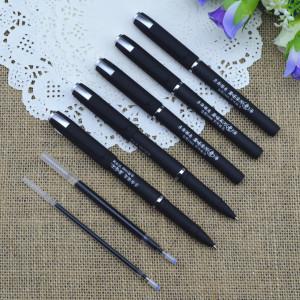 China Gel pen,Promotional gel-ink pen with cap,black rubber gel-ink pen for sale