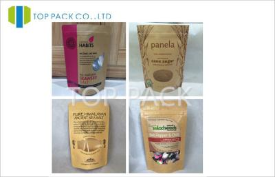 中国 印刷されたクラフトは窓によって乾燥されるくだらないパッキング Resealable 平底袋が付いている袋を立てます 販売のため