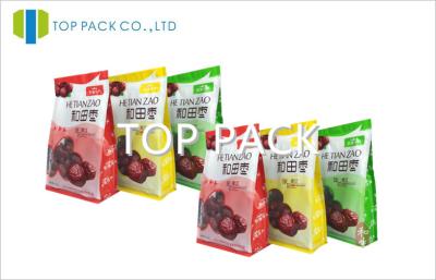Cina Il fondo laminato plastica asciutta del blocchetto dei sacchetti di imballaggio per alimenti di frutti sta sulla chiusura lampo superiore della borsa in vendita