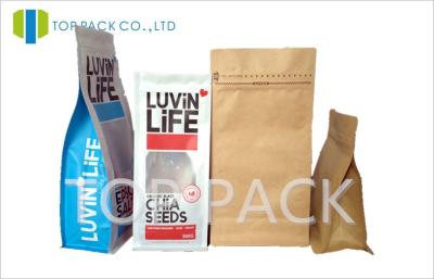 中国 平底のジッパーは食糧袋のクラフト紙/プラスチックを立てます 販売のため