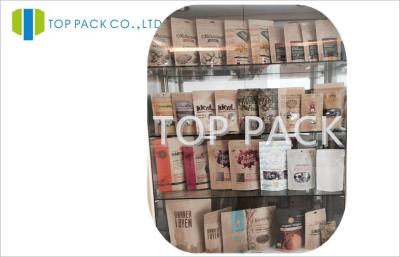 Cina La carta kraft Su misura sta sul sacchetto per alimento con la chiusura lampo risigillabile in vendita
