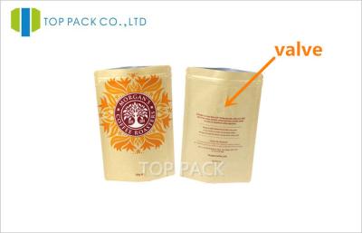 Cina Il di alluminio della carta kraft Sta sull'imballaggio del caffè della valvola di degassamento della chiusura lampo del sacchetto in vendita