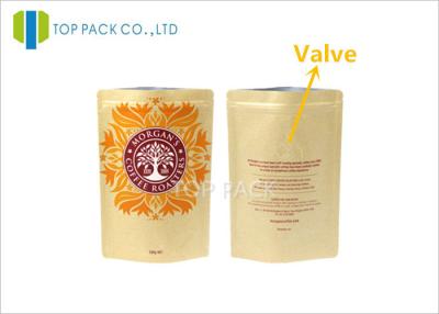 Cina La carta kraft Risigillabile della stagnola sta sull'imballaggio del caffè arrostito valvola superiore zip/del sacchetto in vendita