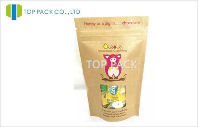 Cina la carta kraft Stampata sigillabile del cioccolato sta su finestra di rettangolo del sacchetto la piccola in vendita