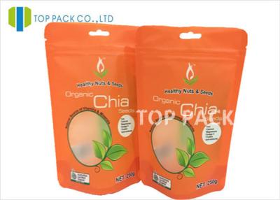 中国 食品等級のゆとりの窓は食糧袋のジッパーの無光沢の終了するChiaの種を立てます 販売のため