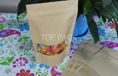 Cina Zipper semplicemente stanno sul sacchetto, 3oz Kraft stanno sui sacchetti con la finestra in vendita