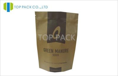 中国 薄板にされたホイルは印刷を用いるクラフトの resealable 紙袋 14C をカスタマイズしました 販売のため