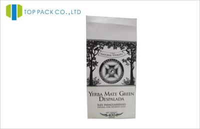 China White Kraft Paper Coffee Packaging Bags Eco Friendly / Side Gusset for sale