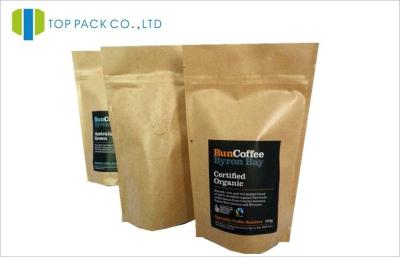 Cina La carta kraft Leggera della prova sta sul caffè riutilizzabile della chiusura lampo della borsa che immagazzina 100g in vendita