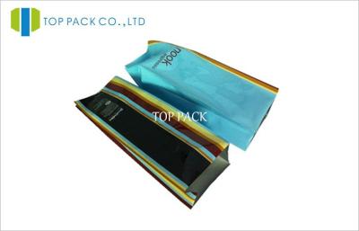 China Rainbow Print Coffee Plastic Packing Bags , Side Gusset coffee bean bags for sale