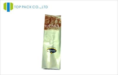 China Silver Aluminum Foil Coffee Bean Packaging Bags Side Gusset One Way Valve for sale