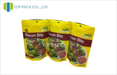 中国 黄色いプラスチック MOPP/ホイルはベーコン ビット グラビア印刷の印刷のための Resealable 袋を立てます 販売のため
