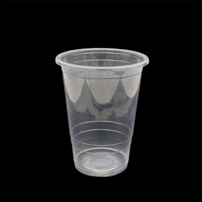 China Disposable PP Plastic Cup With Dome Or Flat Lid ，Custom Beverage Disposable Glass for sale