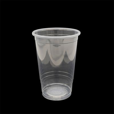 China Crystal Clear PET Plastic Cup BPA Free Disposable Plastic Drinking Cups Customized Size for sale