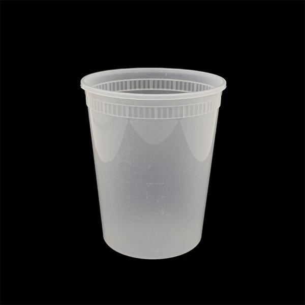 Quality OEM Customized Logo PP Cup Clear Plastic Deli Containers With Snap On Lid for sale