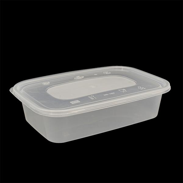 Quality 520ml Snap On Lid PP Rectangular Container Plastic Food Packaging Box For Sandwich for sale