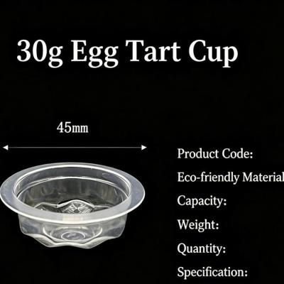 China Custom 30g Disposable PP Egg Tart Cup Plastic Baking Cup For Oven and Air Fryer for sale