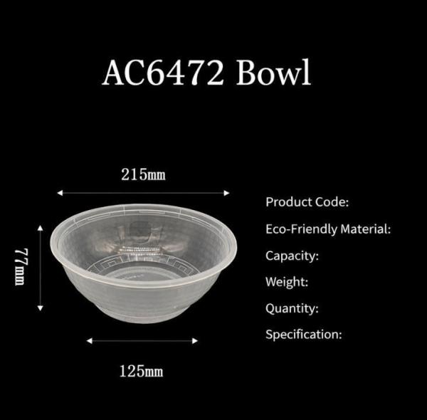 Quality OEM Size PP Round Container Disposable PP Plastic Bowl For Takeaway Packaging for sale