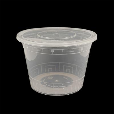 China Medium Large Capacity PP Round Container Clear Take Away Plastic Food Bucket for sale