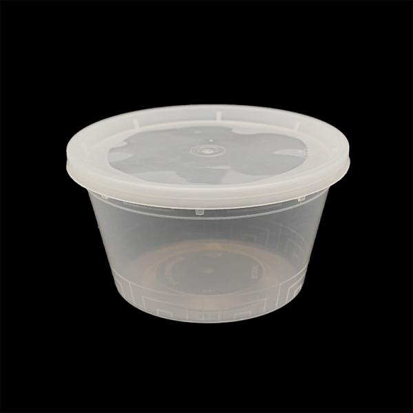 Quality Lightweight Round Clear Polypropylene Container Plastic Food Tub For Cold Hot Food for sale