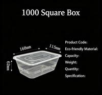 Quality 1000ml PP Rectangular Container Food Grade Rectangular Lunch Box For Ready Meals for sale