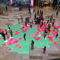 China 1000mm*500mm 3D Interactive LED Dance Floor Digital Cool Effect for sale