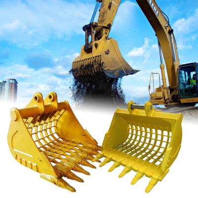 China Excavator Sifting Rock Sieve Bucket 0.8 Cbm Metal Q355B Nm400 Material for sale