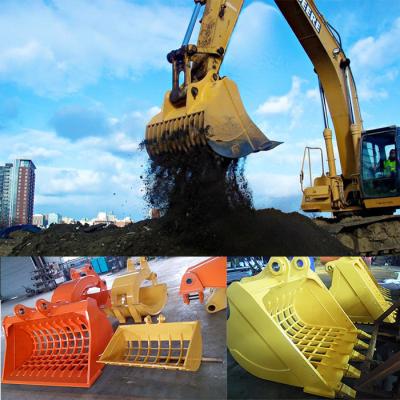 China Excavator Sifting Rock Sieve Bucket 0.8 Cbm Metal Q355B Nm400 Material for sale