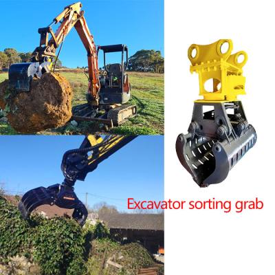 China 6 Ton Escavadora Sorting Grab Grapple resistente para o alimentador material à venda