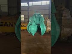 SK350 25M telescopic arm with orange peel grab isgoing to complete produce