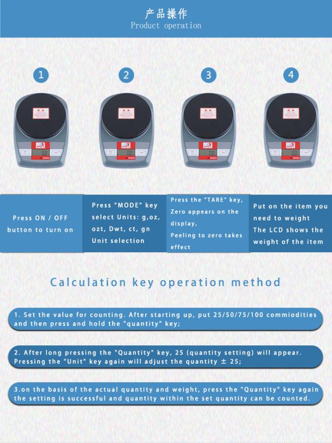 Hot-Selling CL Kitchen digital weighing scale 0.01/0.1g Portable electronic weighing scale Can dien tu