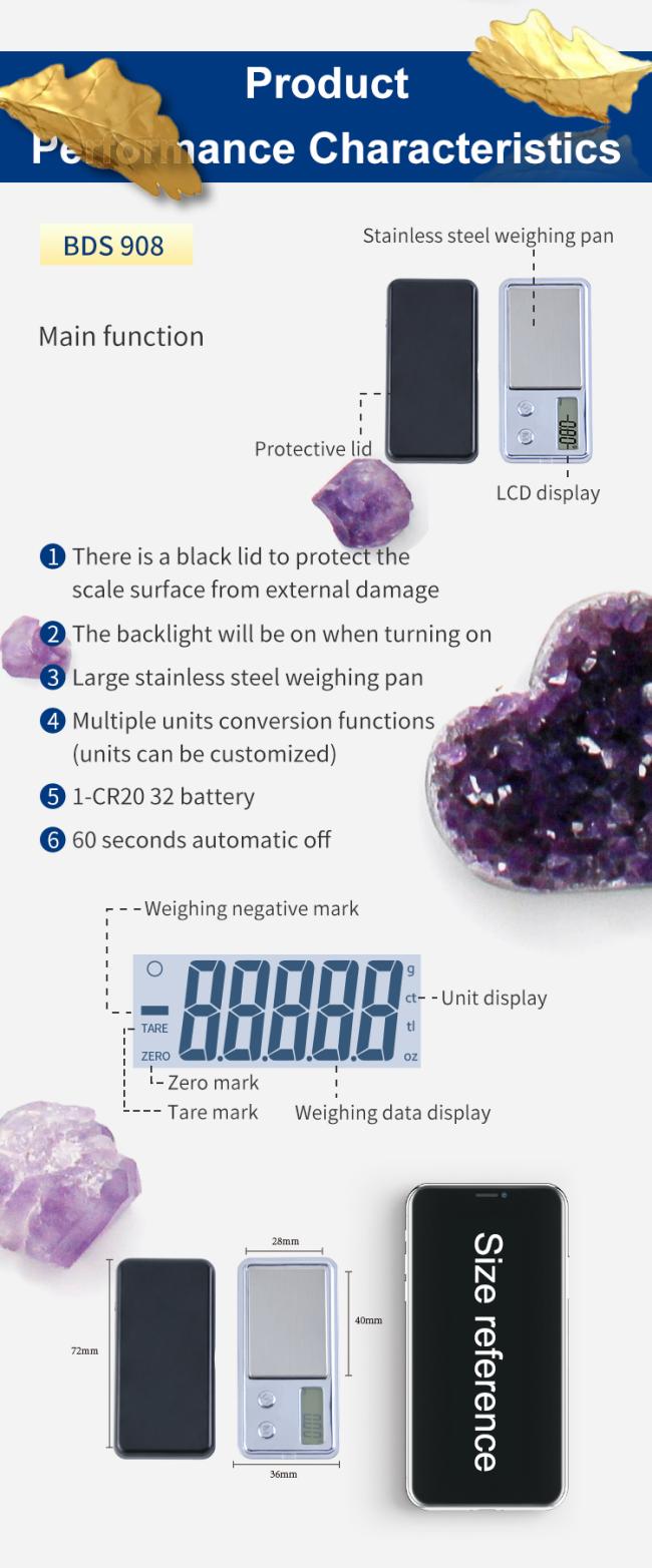 Mini Weigh Gram Scale Digital Pocket 100g by 0.01g Grams Food Mini Jewelry Scale Mini electronic weighing scales