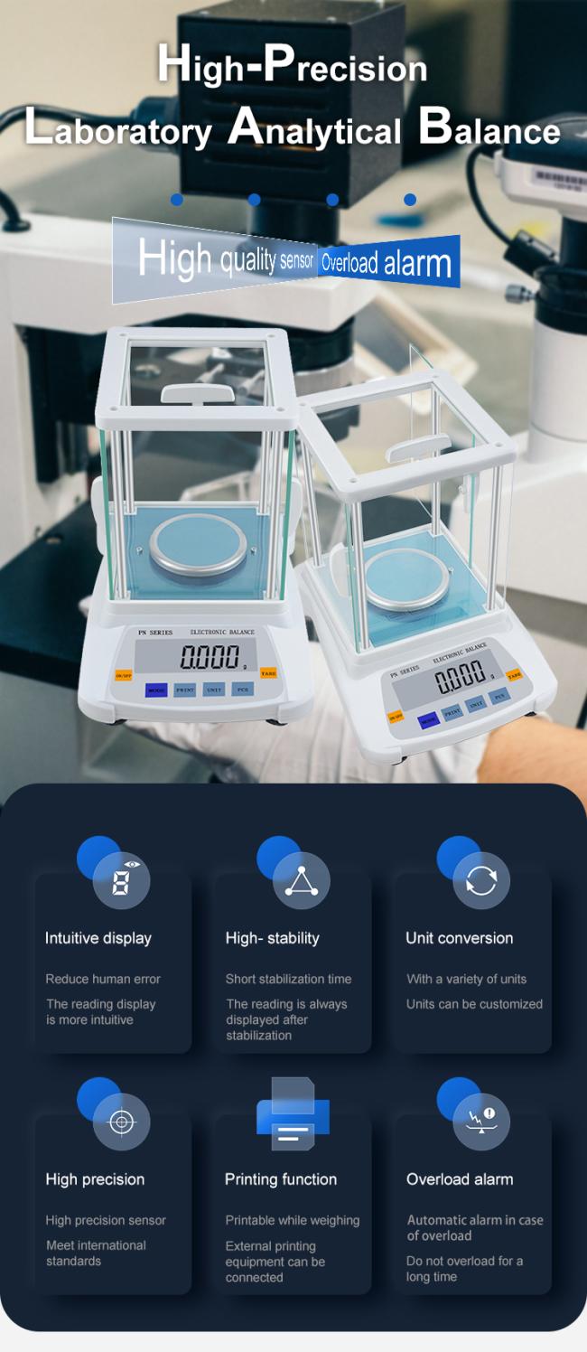 Best quality 1mg with glass windshield 0001g electronic balance diamond scale digital precision scale