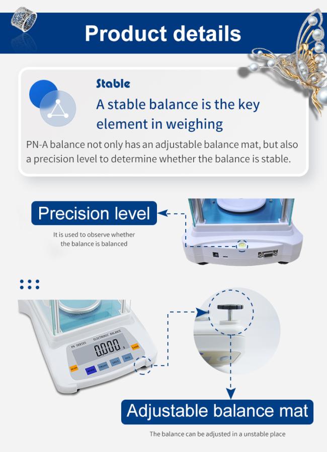 Best quality 1mg with glass windshield 0001g electronic balance diamond scale digital precision scale