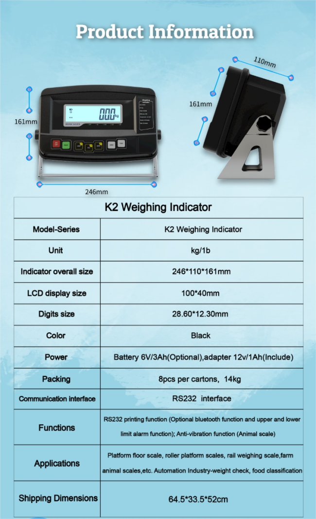 BDS weighing indicator K2 Platform floor scales LCD Display roller platform Scales rail weighing scales