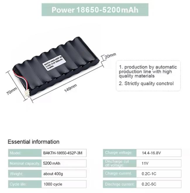18650 4S2P rechargeable battery configuration