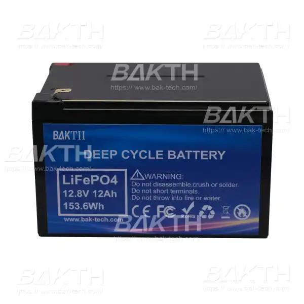 Quality Environmentally Friendly Deep Cycle Battery BAKTH LiFePO4 12.8V 12Ah 153.6Wh for sale