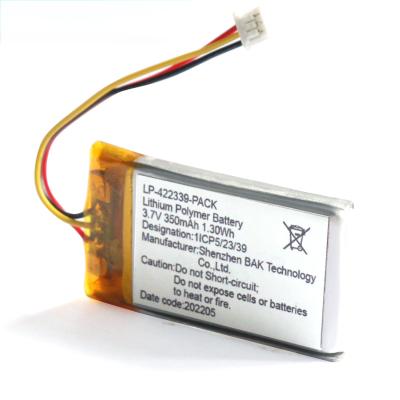 Cina Batteria Li Pol a ricarica rapida LP-422339 3,7V 350mAh per dispositivi mobili indossabili in vendita