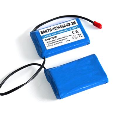 China Hot Sale Customized Lithium Battery BAKTH-103450A-2P-2M 3600mAh High Energy for Ski Boots Lithium Ion Batteries for sale