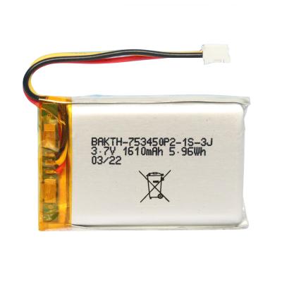 Cina Batteria di fabbrica BAKTH-753450P2-1S-3J 1610mah 3.7v Batterie ricaricabili Li-pol Lithium Ion in vendita