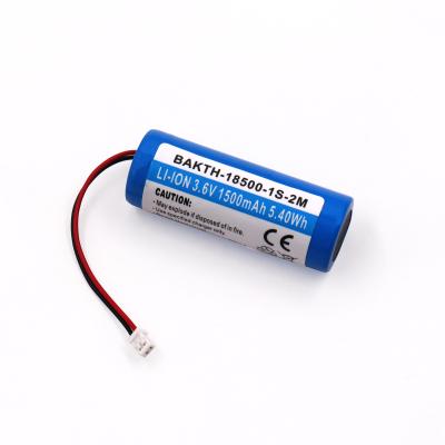 China Factory Price High Capacity BAKTH-18500-1S-2M 3.6V 1500mAh Lithium Ion Rechargeable Battery Pack for sale