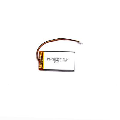 China Digital Devices Use Lithium Polymer Battery 303562P-1S-3J 3.7V 650mAh Li-pol Lithium Ion Batteries for sale